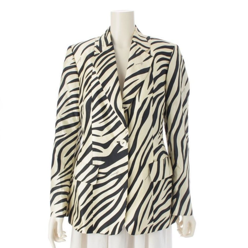 Gucci 1996 Tom Ford Period Zebra Print Logo Gel Butto… - Gem